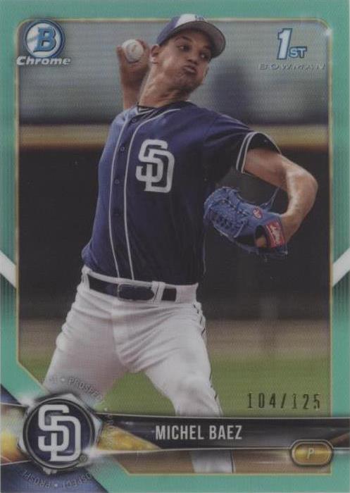 2018 Bowman - Chrome Prospects Aqua Refractor #BCP67 Michel Baez /125 ...