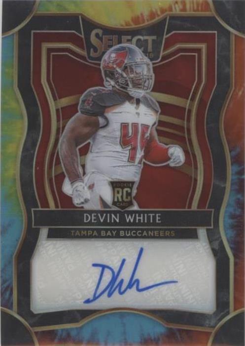 2019 Panini Select - Rookie Signatures Devin White #RS-22 Tie-Dye Prizm ...
