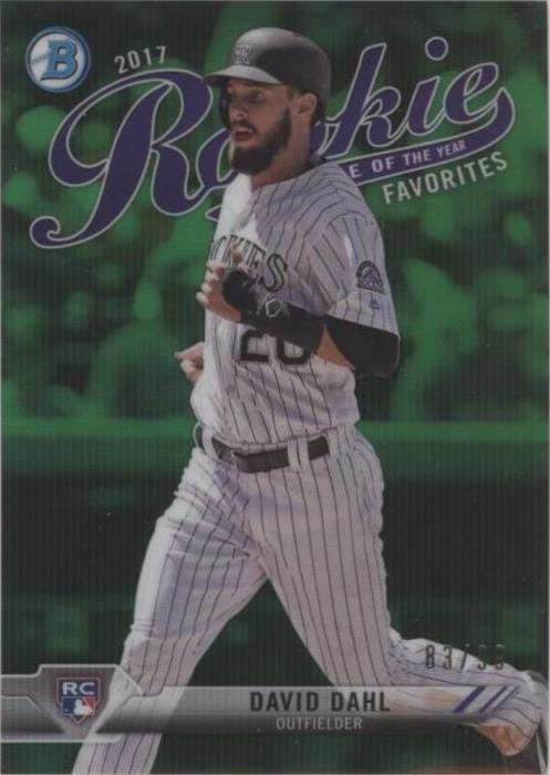 2017 Bowman - Chrome Roy Favorites David Dahl #ROYF-8 Green Refractor ...