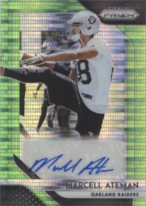 2018 Panini Prizm - Rookie Autographs Marcell Ateman #RA-MA Neon Green ...