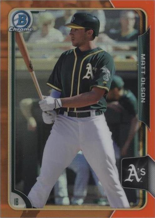 2015 Bowman Draft - Chrome Orange Refractor #196 Matt Olson /25 (RC ...