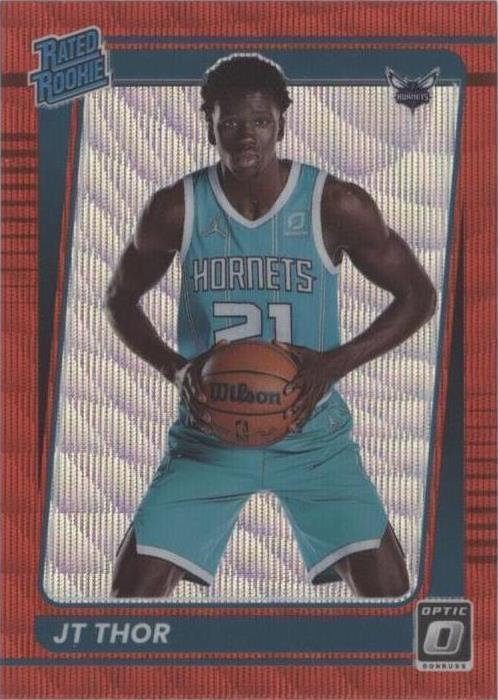 2021-22 Panini Donruss Optic - Rated Rookie JT Thor #172 Red Wave Prizm ...