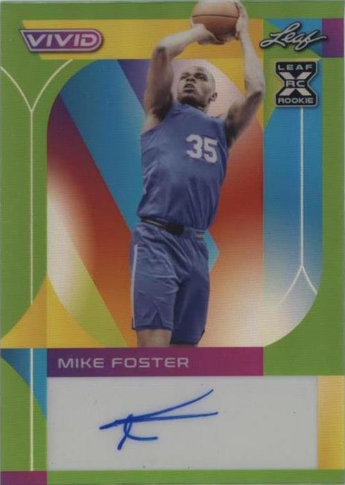 2022-23 Leaf Vivid - Michael Foster Jr. #BA-MF2 Green /15 (AU, RC) for ...
