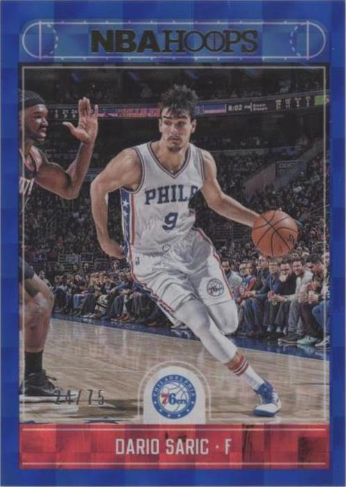 2017-18 Panini NBA Hoops - Blue Checkerboard #3 Dario Saric /75 for ...