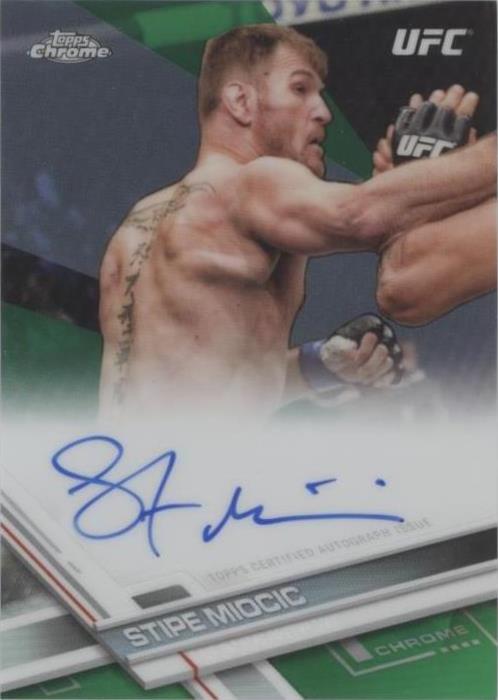 2017 Topps Chrome UFC - Fighter Autographs Green Refractor #FA-SM Stipe ...