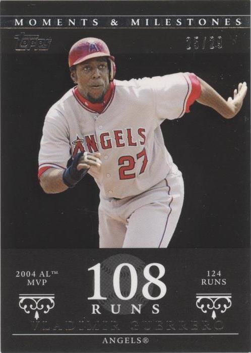 2007 Topps Moments & Milestones - Black 2004 AL MVP - 124 Runs #42-108 ...