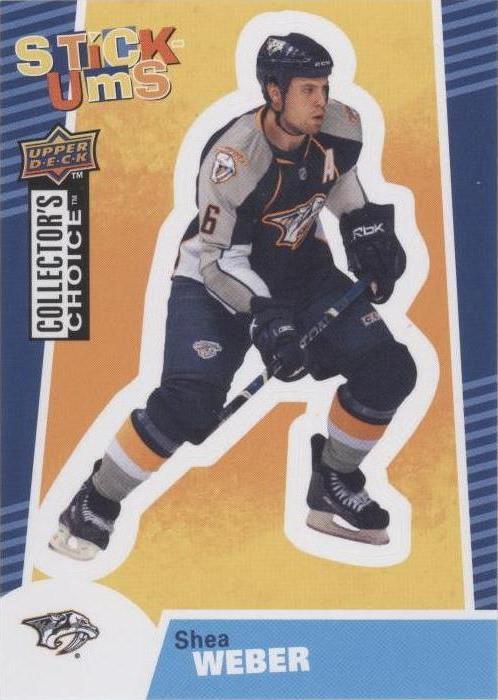 2009-10 Upper Deck Collector's Choice - Stick-Ums #SU14 Shea Weber for ...