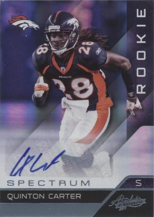 2011 Panini Absolute Memorabilia - Rookie Spectrum Platinum Autographs #191 Quinton Carter /25 ...