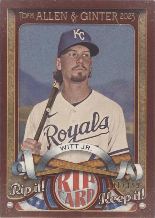 2023 Topps Allen & Ginter - Rip Cards Ripped #RC-BWJ Bobby Witt Jr ...