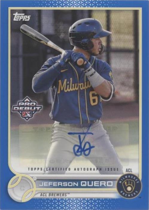 2022 Topps Pro Debut - Blue Autographs #PD-6 Jeferson Quero /150 (AU ...