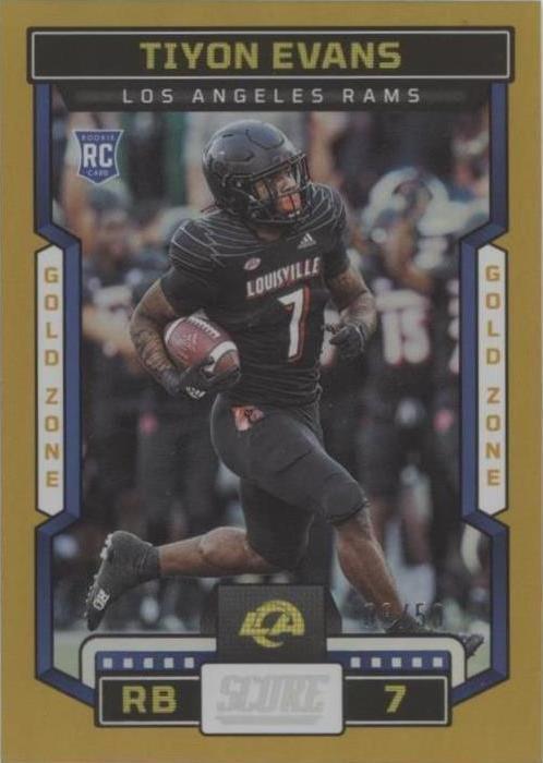 2023 Score - Rookies Tiyon Evans #336 Gold Zone /50 (RC) for sale ...