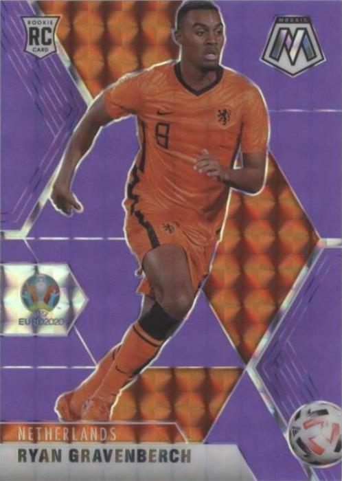 2021 Panini Mosaic UEFA Euro 2020 - Purple Fluorescent Mosaic Prizm #148 Ryan Gravenberch /70 ...