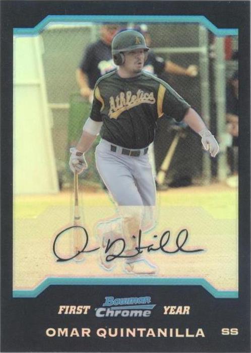 2004 Bowman Chrome - First Year Refractor #199 Omar Quintanilla (RC ...
