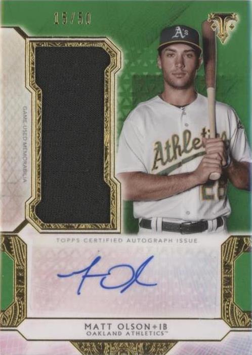 2018 Topps Triple Threads - Autograph Single Jumbo Relics Matt Olson # ...