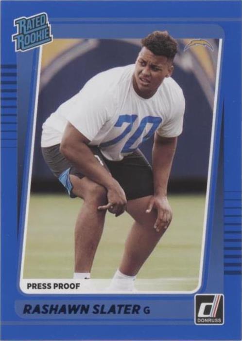 2021 Panini Donruss - Rated Rookie Rashawn Slater #332 Press Proof Blue ...