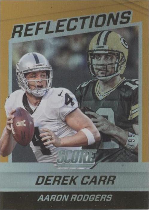 2016 Score - Reflections Jumbo Gold #10 Aaron Rodgers, Derek Carr /99 ...