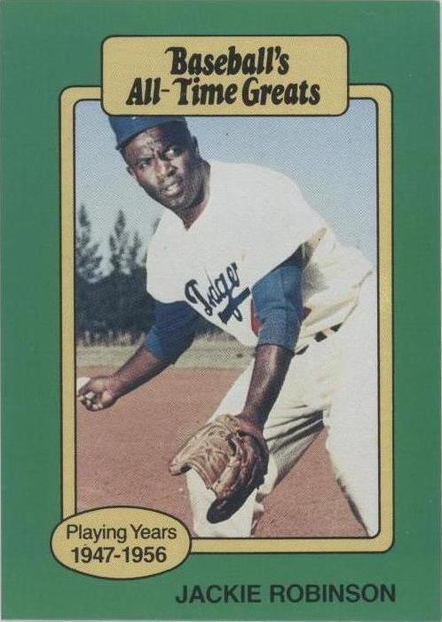 1987 Hygrade Baseball's All-Time Greats - Jackie Robinson Fielding, Cap ...