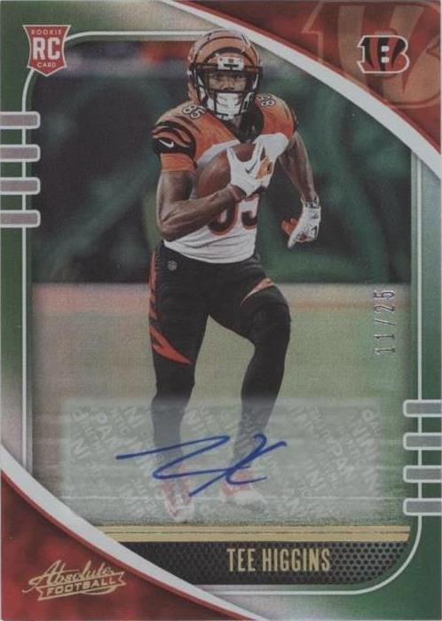2020 Panini Absolute - Rookie Tee Higgins #190 Signatures Green ...