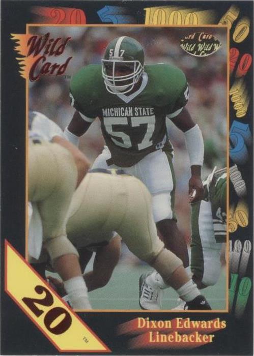1991 Wild Card Draft - 20 Stripe #100 Dixon Edwards (RC) for sale ...