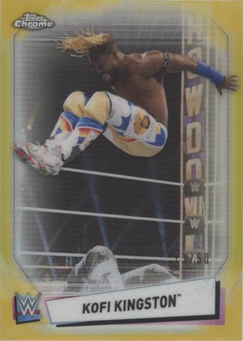 2021 Topps Chrome WWE - Gold Refractor #25 Kofi Kingston /50 for sale ...