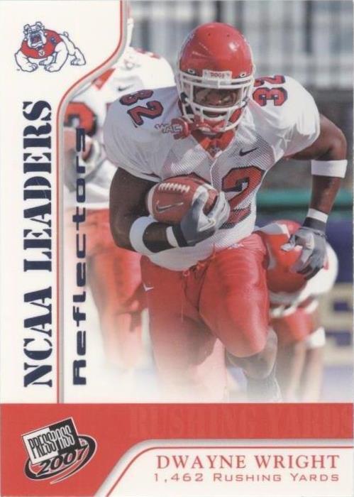 2007 Press Pass - NCAA Leaders Blue Reflectors #58 Dwayne Wright (RC ...