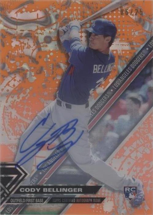 2017 Topps High Tek - Orange Magma Diffractor Autographs #HT-CBE Cody Bellinger /25 (AU, RC) for ...