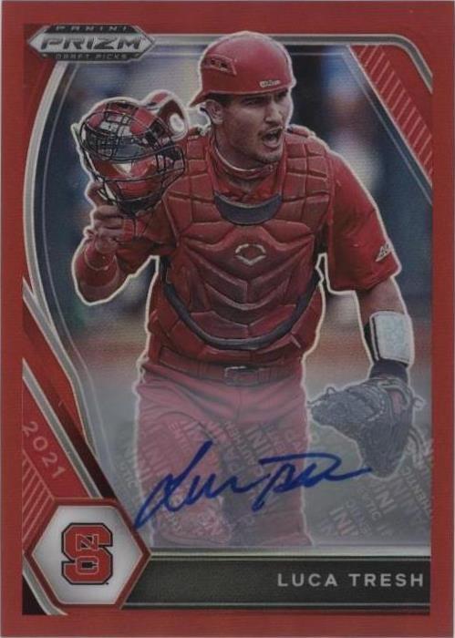 2021 Panini Prizm Draft Picks - Red Prizm Autographs #PDP214 Luca Tresh ...