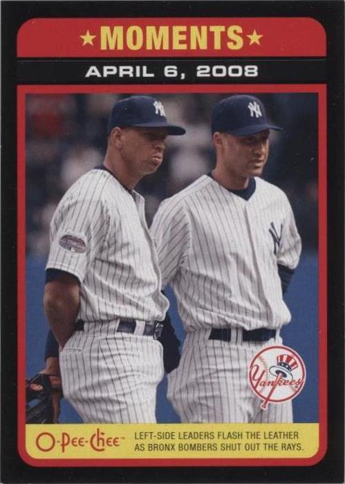 2009 O-Pee-Chee - Moments Black Border #560 Alex Rodriguez, Derek Jeter ...