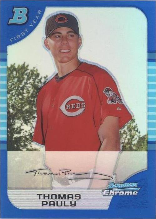 2005 Bowman Chrome - First Year Blue Refractor #327 Thomas Pauly /150 ...