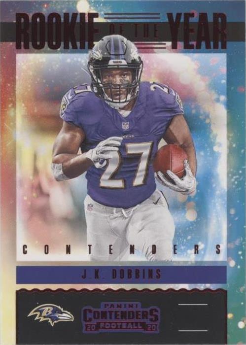 2020 Panini Contenders - Rookie of the Year Contenders J.K. Dobbins #RY ...