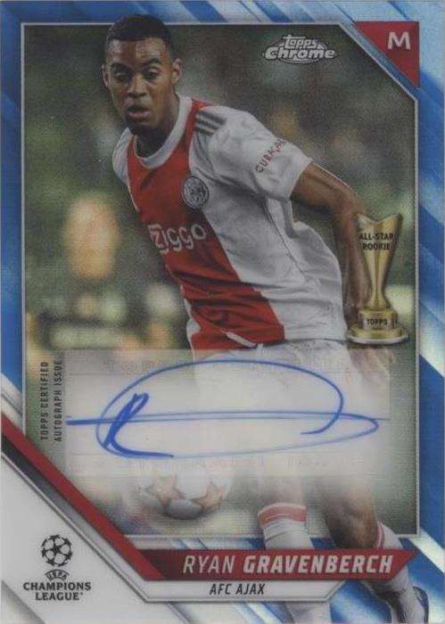 2021-22 Topps Chrome UCL - Chrome Autographs Ryan Gravenberch #CA-RG Blue Refractor /150 (AU ...