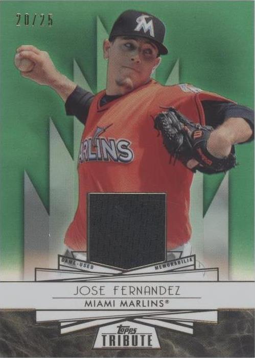 2014 Topps Tribute - Forever Young Relics Green #FYR-JF Jose Fernandez ...