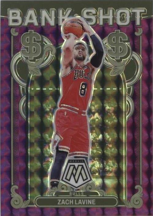 2023-24 Panini Mosaic - Bank Shot Zach LaVine #8 Purple Mosaic Prizm ...