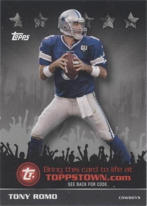 2009 Topps - Topps Town Redemption Code Cards Tony Romo #TTT10 Silver ...