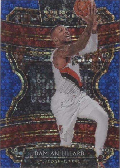 2019-20 Panini Select - Concourse Damian Lillard #78 Blue Disco Prizm ...