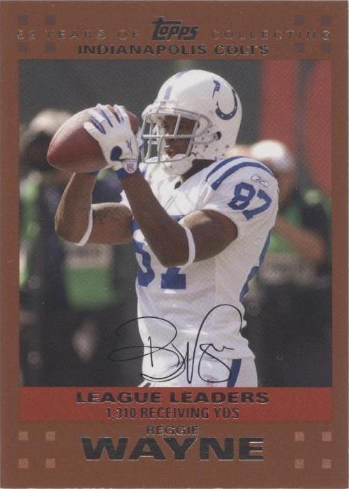 2007 Topps - League Leaders Reggie Wayne #403 Copper /2007 for sale ...
