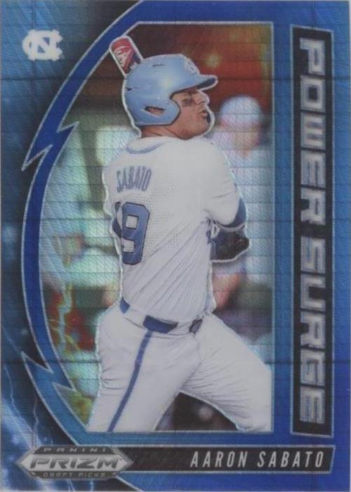 2020 Panini Prizm Draft Picks - Power Surge Blue and Carolina Blue Hyper Prizm #PDP171 Aaron ...