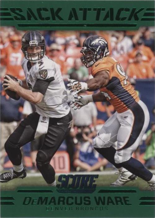 2016 Score - Sack Attack Green #8 DeMarcus Ware for sale online | eBay
