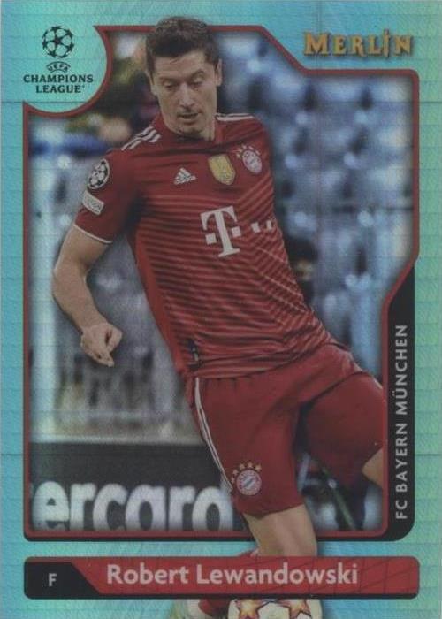 2021-22 Topps Merlin Collection Chrome UCL - Robert Lewandowski #1 Aqua ...