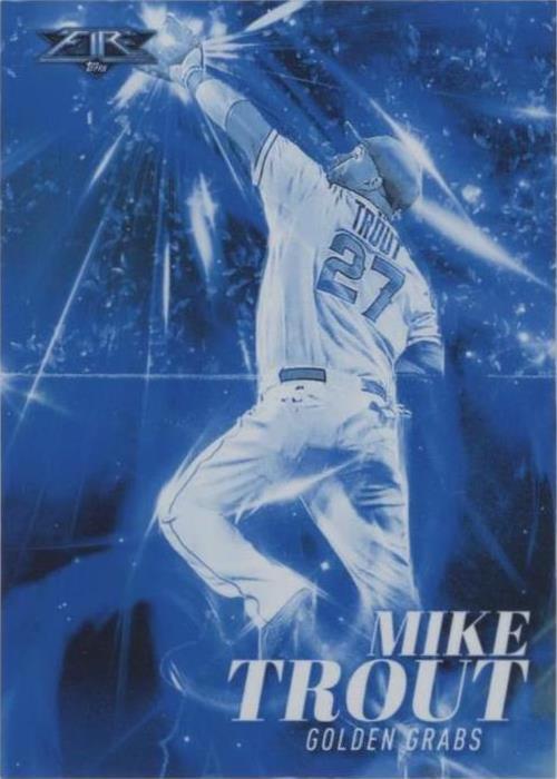 2017 Topps Fire - Golden Grabs Blue Chip #GG-20 Mike Trout for sale ...