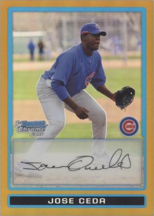 2009 Bowman - Chrome Prospects Gold Refractor #BCP10 Jose Ceda /50 (RC ...