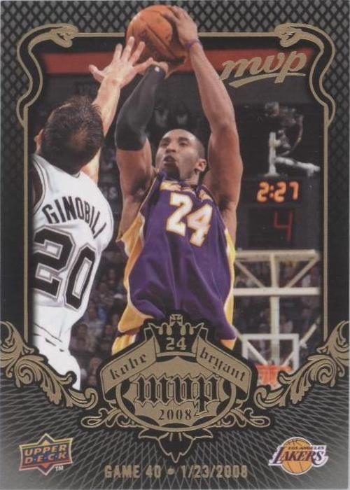 2008-09 Upper Deck MVP - Kobe Bryant Mvp Black Border #KB-40 Kobe ...