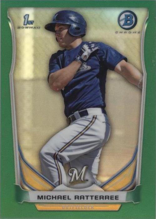 2014 Bowman - Prospects Chrome Green Refractor #BCP89 Michael Ratterree ...
