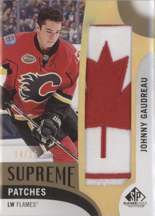 2017-18 SP Game Used - Supreme Patches #PA-JG Johnny Gaudreau /15 (MEM ...