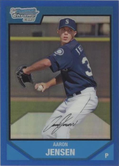 2007 Bowman Chrome - Prospects Blue Refractor #BC61 Aaron Jensen /150 (RC) for sale online | eBay