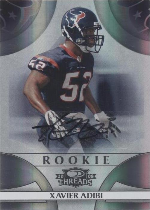2008 Donruss Threads - Silver Rookie Signatures #248 Xavier Adibi /50 ...