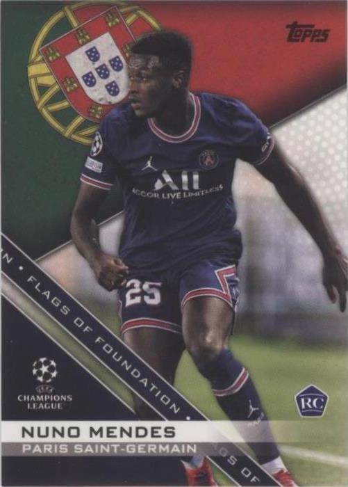 2021-22 Topps UCL Collection - Flags of Foundation #FF-10 Nuno Mendes ...