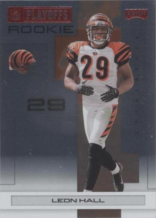 2007 Playoff NFL Playoffs - Red Metalized #142 Leon Hall /399 (RC) for ...