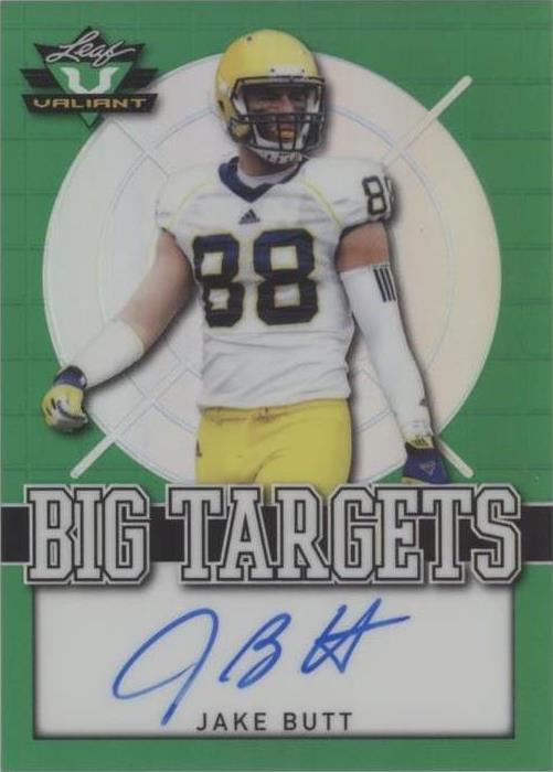 2017 Leaf Valiant - Big Targets Green #BT-JB1 Jake Butt /50 (AU, RC ...