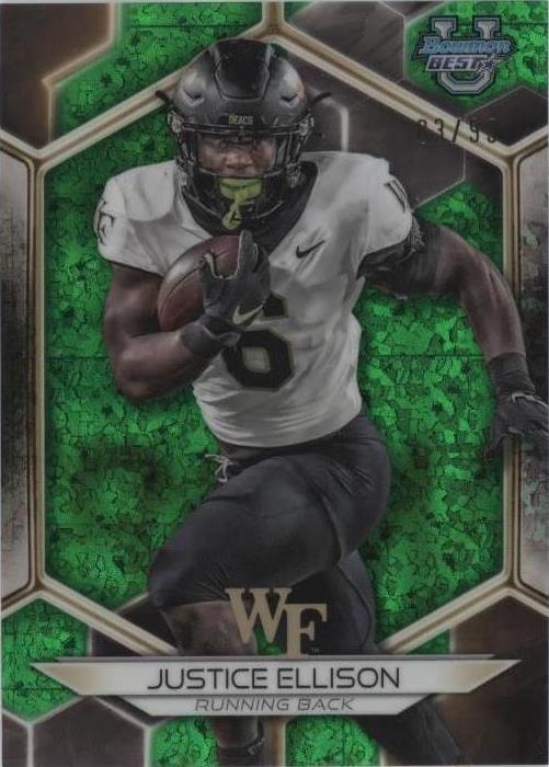 2023 Bowman's Best University - Justice Ellison #7 Green Mini-Diamond ...